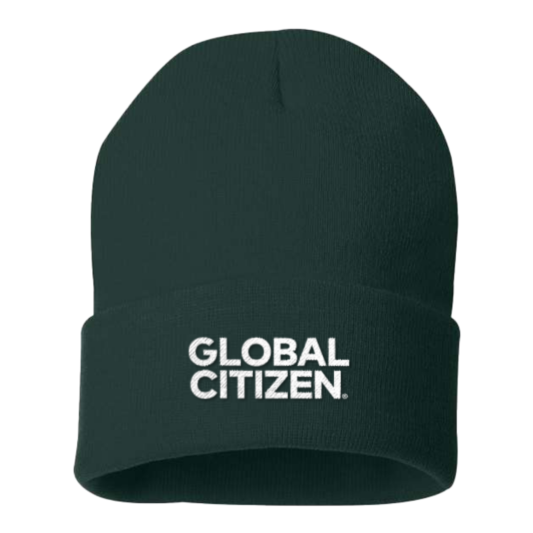 Global Citizen Embroidered Knit Beanie